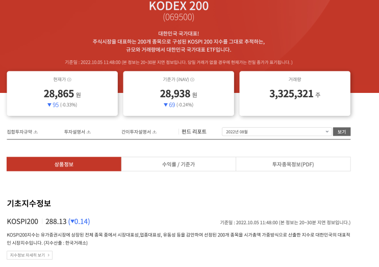 연금저축, 퇴직연금 계좌 : 코스피 kodex 200, tiger 200 수수료 및 분배금 배당 지급 기준일 : 네이버 블로그