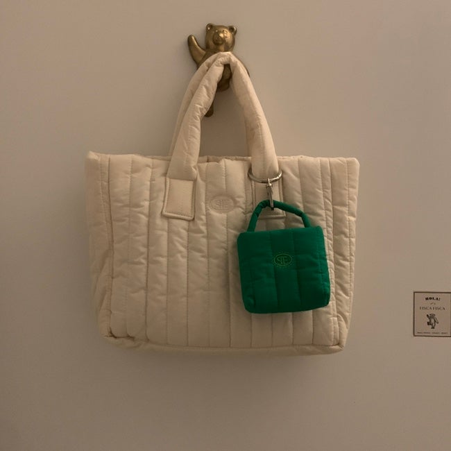 Sienne 시엔느 패딩백&백참 세트(Cream,Green) 리뷰 착샷 구매 사용후기 : 네이버 블로그