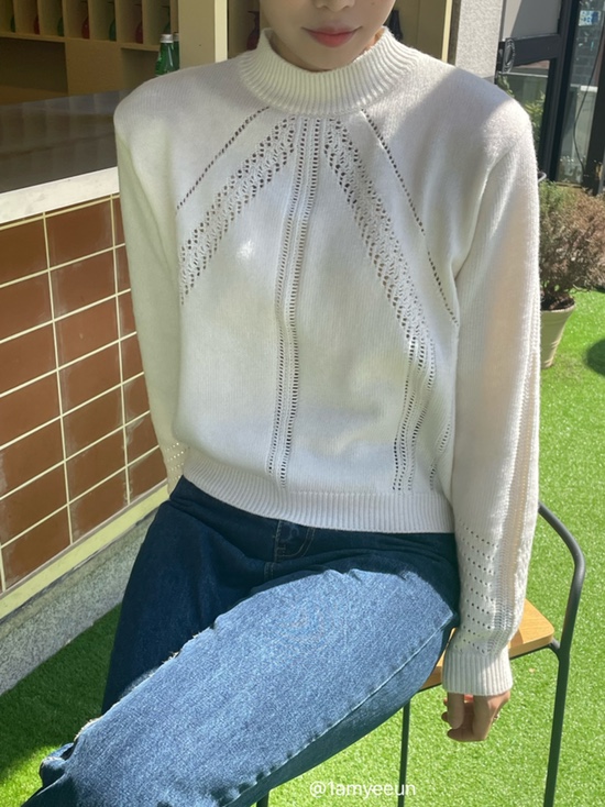 knizure 니주르 여성 하프넥 캐시미어 니트 아이보리 (29cm 니트 추천) : 네이버 블로그