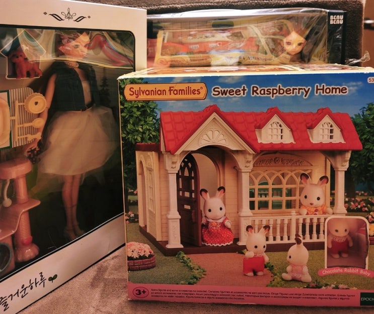 들임/ 실바니안 - Sweet Raspberry Home, style doll - 패밀리세트·펫과 즐거운 하루, 콩지래빗과 ...
