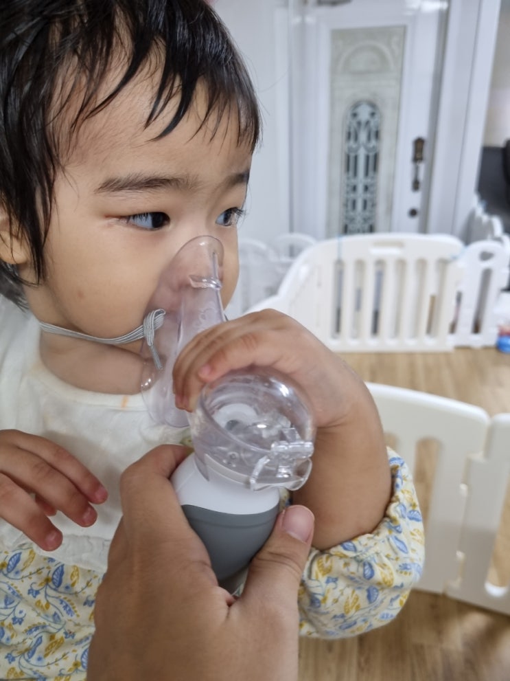 아기 열감기 가래기침 39도이상 고열 기관지염 폐렴초기 집에서 네뷸라이저 네이버 블로그