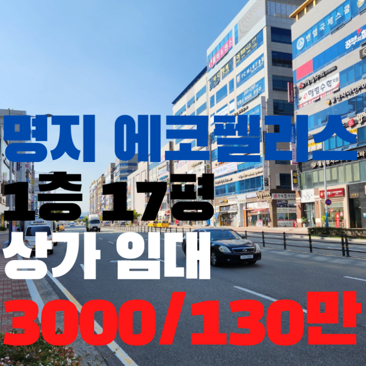 명지국제신도시 에코펠리스 1층 17평 눈에 잘뛰는 코너 상가임대 네이버 블로그