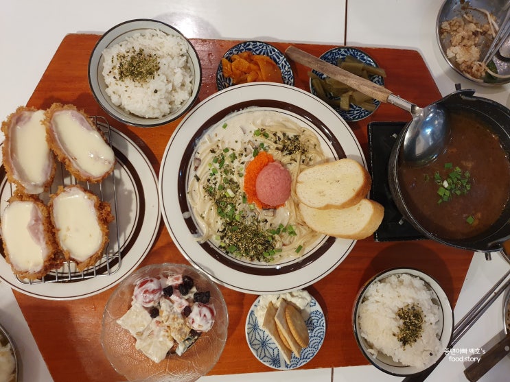 토끼정 일본 가정식 명란크림파스타 소고기 일본식덮밥 매운카레 일본요리 네이버 블로그