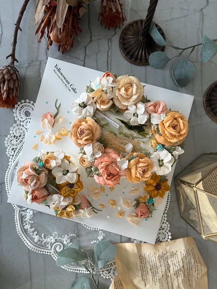 ♡안산앙금플라워 떡케이크 맛집♡아내를 위한 떡케이크 하트설기 And미니떡설기 디자인 아내생일케이크생일케익꽃케이크엄마생일케이크