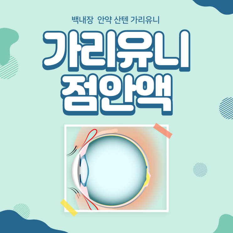백내장 안약 가리유니 점안액 효능 부작용 및 사용법 네이버 블로그
