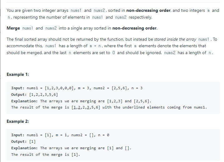 JAVA_Merge Sorted Array_LeetCode 88 : 네이버 블로그