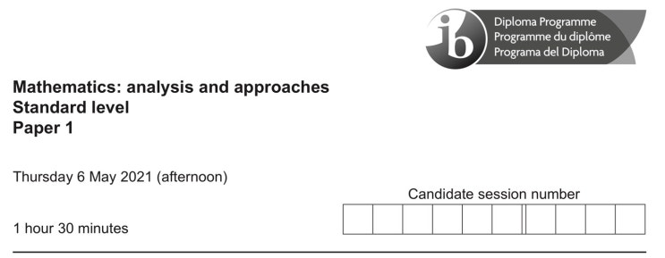 IB MATH AA SL PAST PAPER 1 Full Solution [IB MATH 기출문제] (2021 MAY TZ1 ...