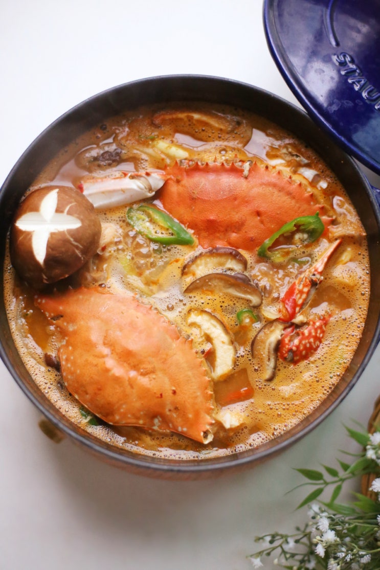 냉동 꽃게탕 끓이는법 양념 레시피 재료 꽃게찌개 요리 꽃게 손질법 손질 가위로 네이버 블로그