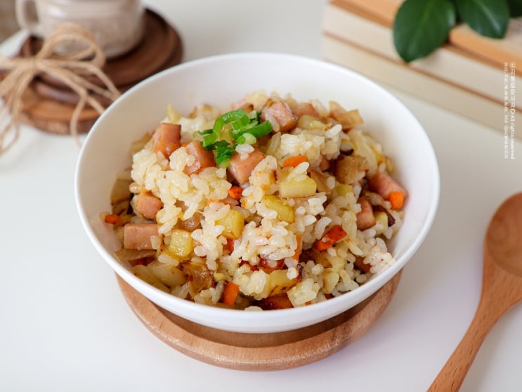 햄야채볶음밥 맛있는 감자 햄 넣은 찬밥요리 간단한 볶음밥 레시피 햄요리 네이버 블로그