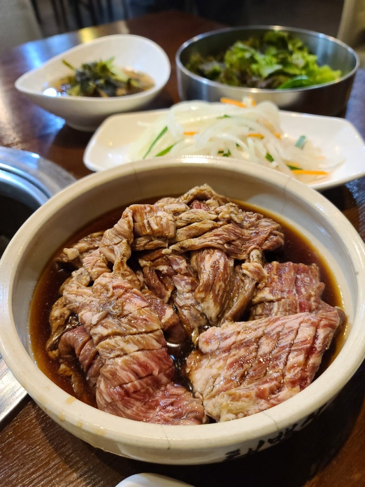 검바위역 한우 맛집 맛있는 갈빗살 양념구이 먹고 코다리냉면 마무리 네이버 블로그