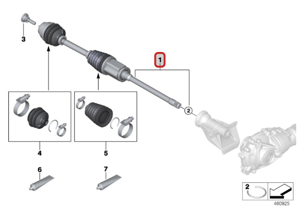 [BMW 전 드라이브 샤프트 RH] BMW 730LdX G12 B57 SDS-0262 31608639520 31608657292 ...