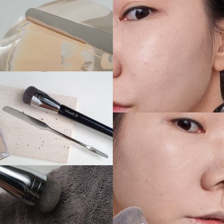 필리밀리s 풀커버파운데이션브러쉬825 랑 듀얼메이크업스파츌라 두가지 커버력 밀착력 비교해봄 네이버 블로그