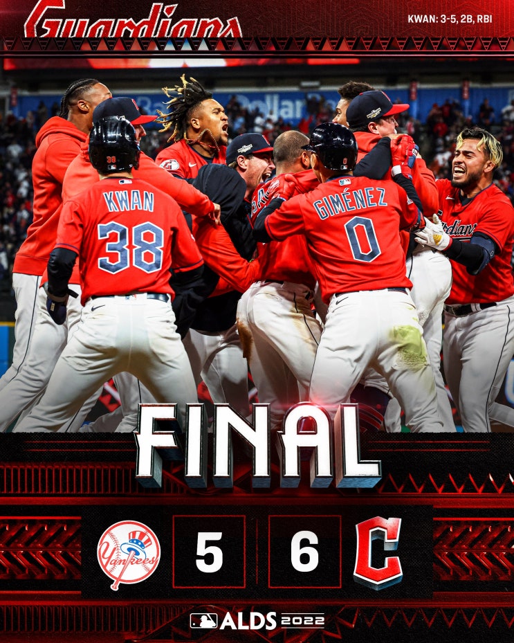 2022 MLB DS) ALDS 3차전 클리블랜드 [2승 1패] 뉴욕 양키스: 클리블랜드 곤잘레스 클러치 스타 탄생 : 네이버 블로그