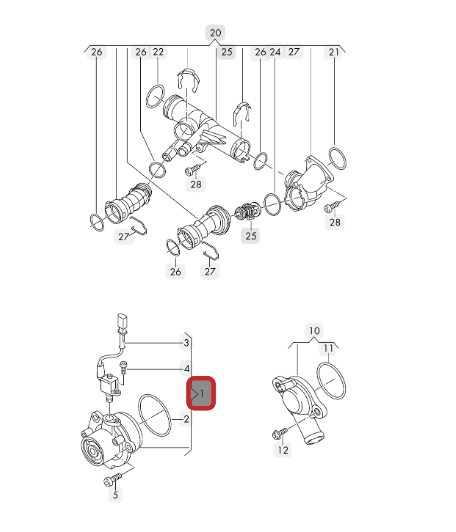 VW Golf 2.0 TDI BMT 워터펌프 04L121011 04L121011E 04L121011X 04L121011EX ...