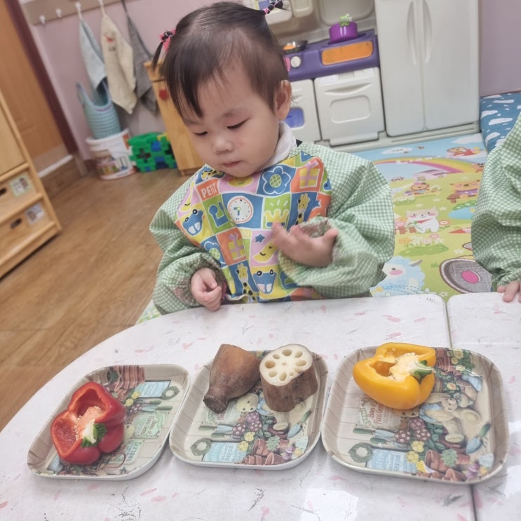 동대문구 장안동 하은어린이집 9월 미술언어활동 야채도장찍기 호일에 그림그리기끼적이기활동 모습이에요 네이버 블로그