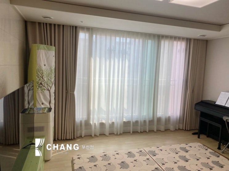 커튼명가창부천점 옥길호반베르디움 인천삼산미술학원 랜드마크푸르지오시티 베이지암막커튼 차르르커튼 연보라민트커튼 아이보리콤비블라인드