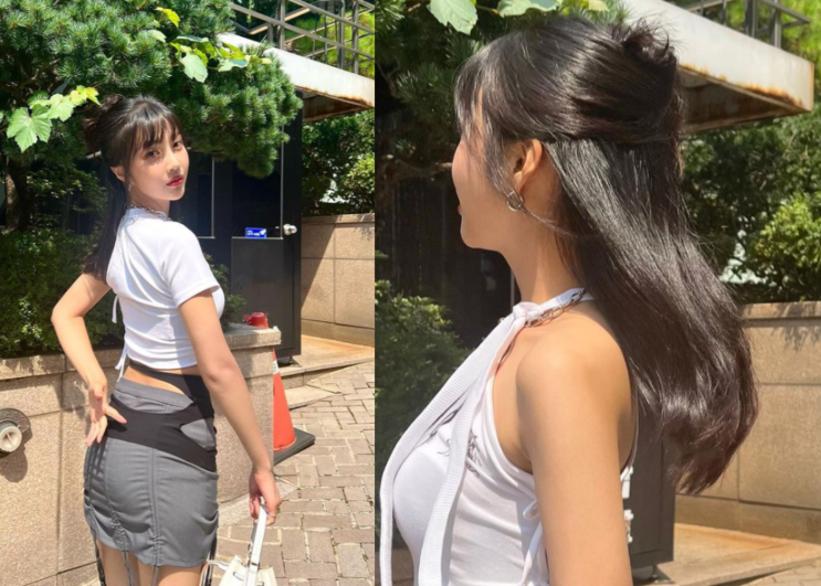 조이 긴머리 반묶음 스타일링 높은 리본 집게핀 네이버 블로그