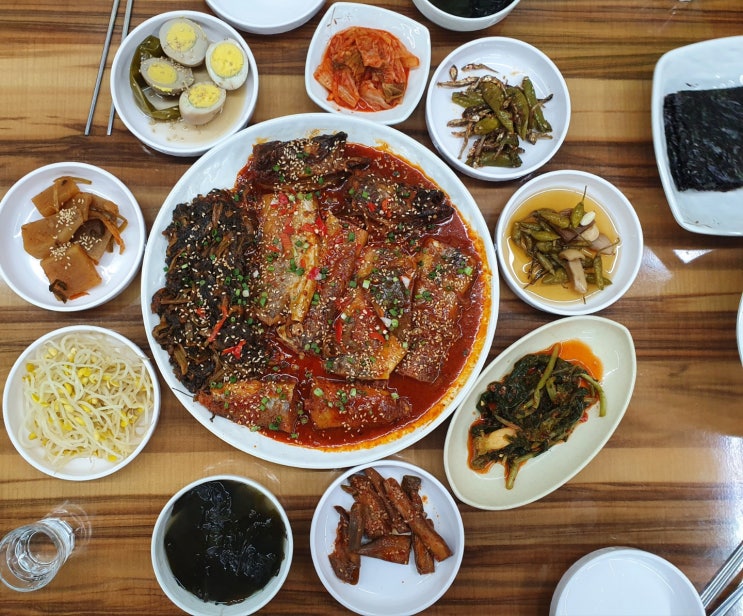 구리맛집 매콤시래기명태조림 갑오징어조림 동태탕이 맛있는 착한명태 수택점 수택동 구리남양시장과 돌다리 전통시장