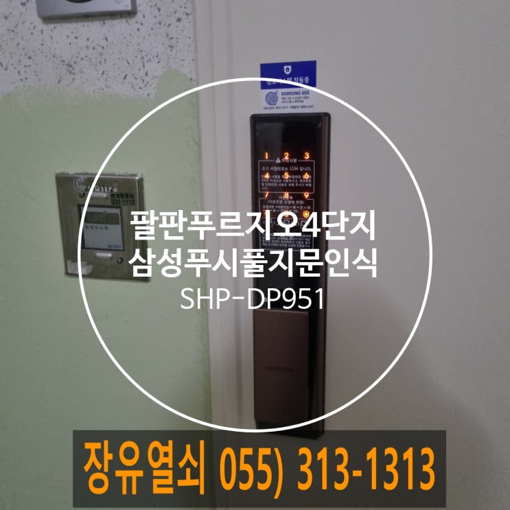 [장유열쇠]팔판마을푸르지오4단지아파트-삼성푸시풀도어록SHP-DP951설치 및 리모컨 문열림작업 : 네이버 블로그
