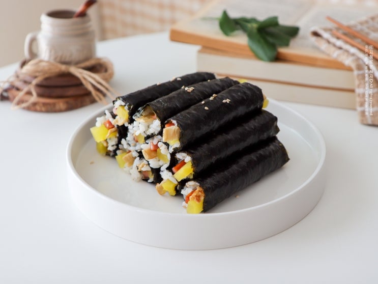 꼬마김밥 만들기 나들이 도시락 메뉴로 좋은 간단김밥 맛있게싸는법 네이버 블로그