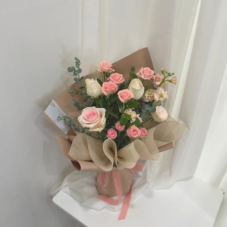핑크베이지꽃다발 러블리꽃다발 가을핑크꽃다발 리라플라워 서울대입구역꽃집 합정역꽃집 네이버 블로그