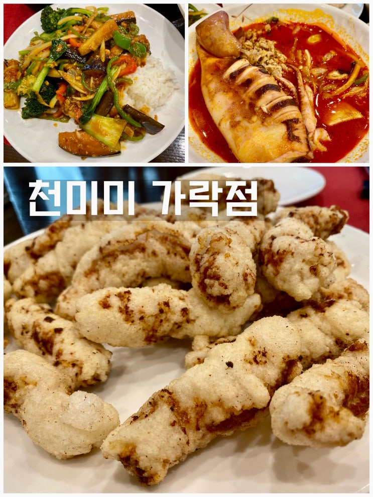 송파구 가락동 가락시장역 맛집 중화요리 천미미 육즙탕수육 통오징어짬뽕 추천 네이버 블로그