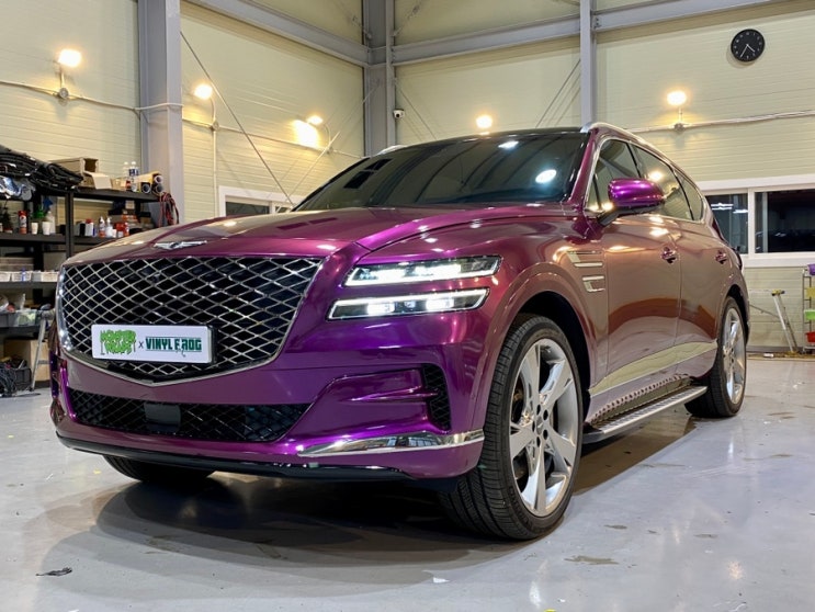 제네시스 GV80 전체랩핑 루프스킨 [인천랩핑] 비닐프로그레이프 퍼플 : 네이버 블로그