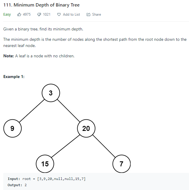 JAVA_Minimum Depth of Binary Tree_LeetCode 111 : 네이버 블로그