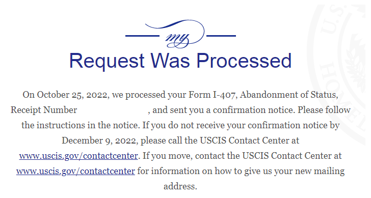 I-407 미국 영주권 포기 신청 (미국 영주권 반납) - Case Status Changed. : 네이버 블로그