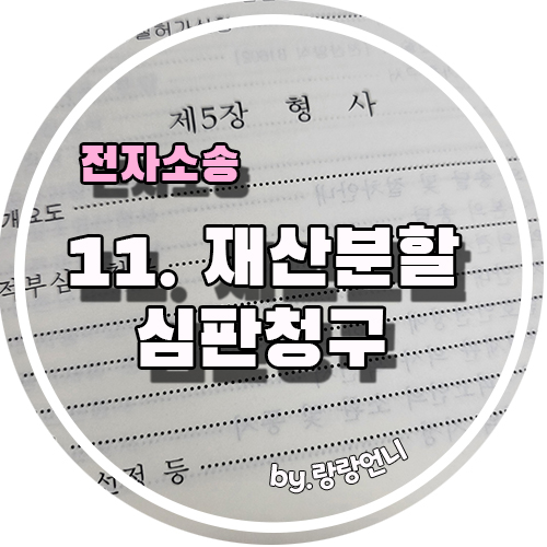 나홀로 전자소송 하는법 ⑪ 재산분할심판청구 협의이혼 후 네이버 블로그
