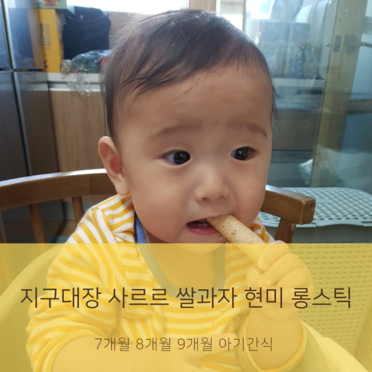 7개월 8개월 9개월 아기 간식 지구대장 유기농 사르르 쌀과자 현미 롱스틱 아기과자 아기떡뻥 먹는 시기 네이버 블로그