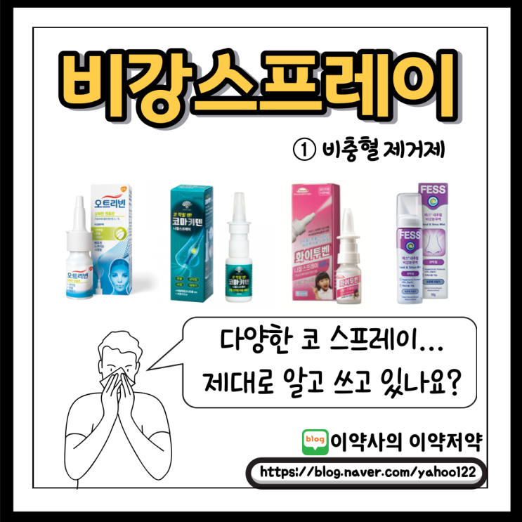 이약사 콧물 코막힘 비염 나잘스프레이 제대로 알고 쓰자 1 비충혈제거제 네이버 블로그