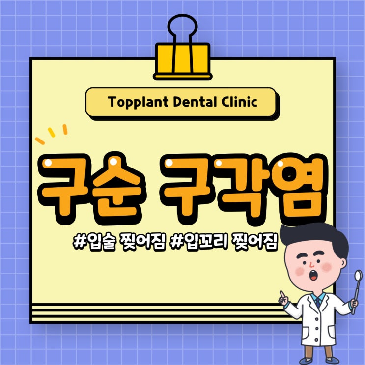 입술 옆 입가 입꼬리 찢어짐 구순 구각염의 원인과 예방법 성남 수진역 탑플란트치과 에서 알려드립니다 네이버 블로그