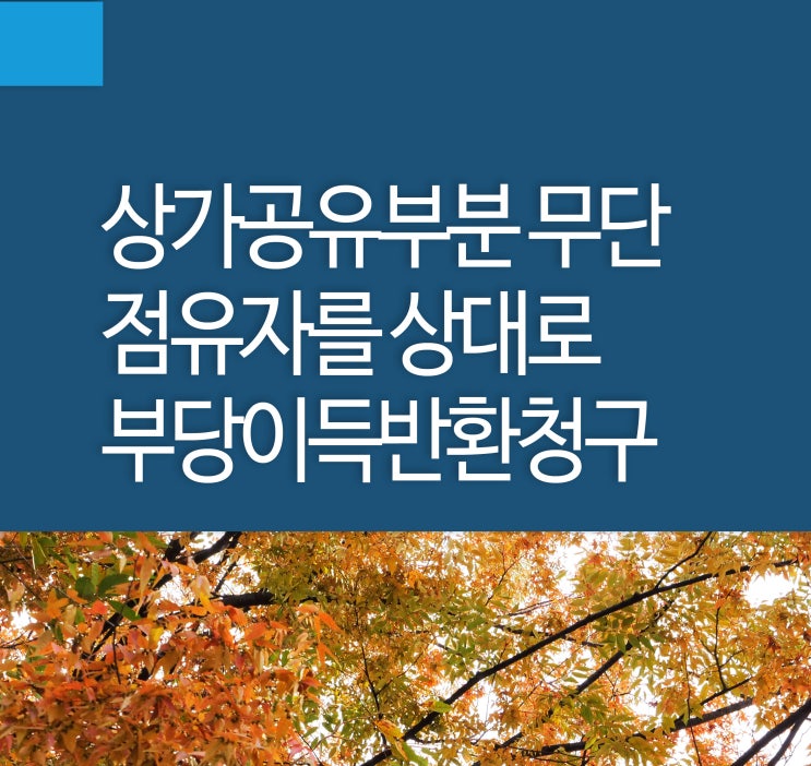 상가집합건물 관리단이 공유부분 무단 점유자를 상대로 부당이득반환청구 네이버 블로그