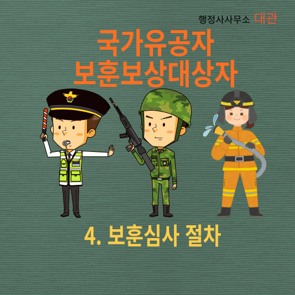 4 국가유공자 보훈보상대상자에 대한 심사절차는 요건심사업무와 상이등급 구분 심사업무로 구분되는데 절차가 매우 복잡