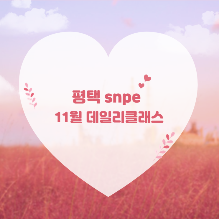 [평택SNPE]11월 데일리 클래스 상시모집합니다. : 네이버 블로그