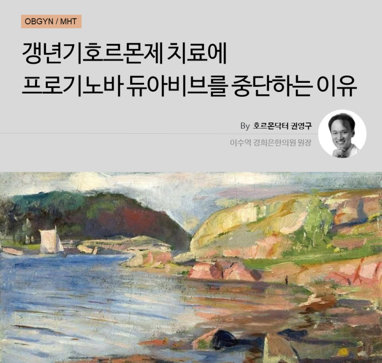 갱년기호르몬제 치료에 프로기노바 듀아비브를 쓰다가 중단하는 이유 네이버 블로그