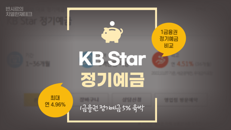 KB Star 정기예금 4.96%: 1금융권 예금 5%육박 (ft. 1금융권 정기예금 비교) : 네이버 블로그