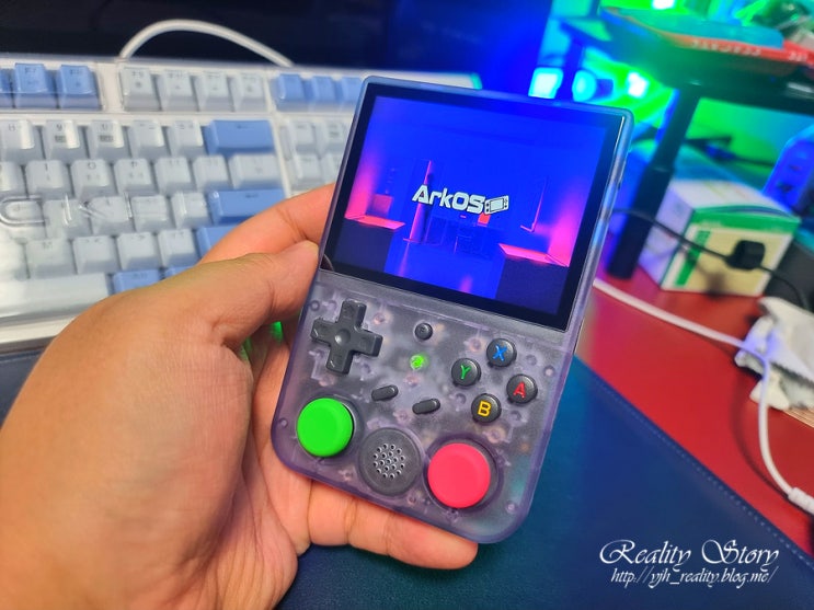 최신형 엔버닉 휴대용 레트로 게임기 RG353V+RG353VS 한방팩(512GB) ArkOS 2.0 완성!! RG351V 및 ...
