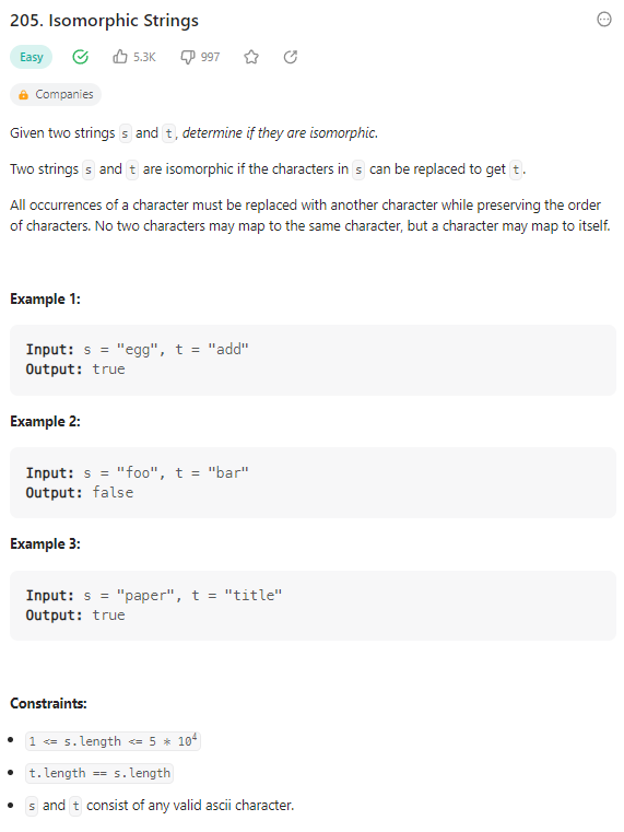 JAVA_Isomorphic Strings_LeetCode 205 : 네이버 블로그