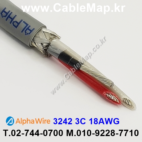 AlphaWire 3242 3C x 18AWG [150미터x1롤] www.CableMap.kr 알파와이어 한국총판 쇼핑몰 ...