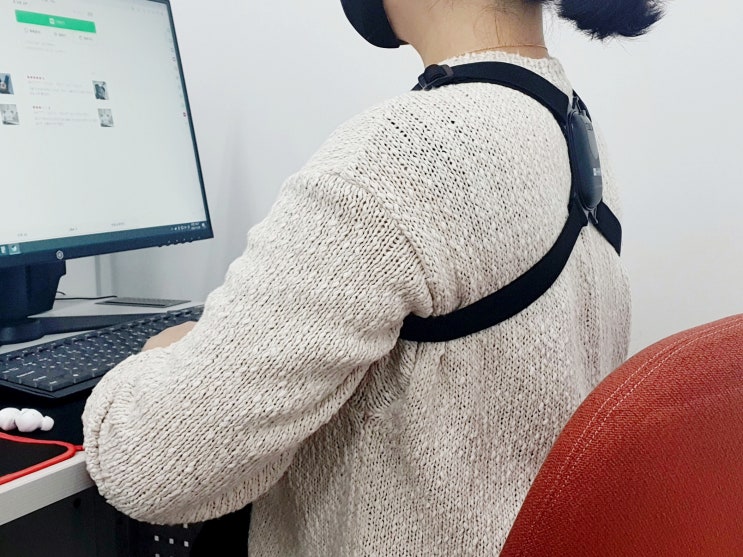 라운드숄더 굽은등 교정기 발란스봇 자세교정밴드 네이버 블로그