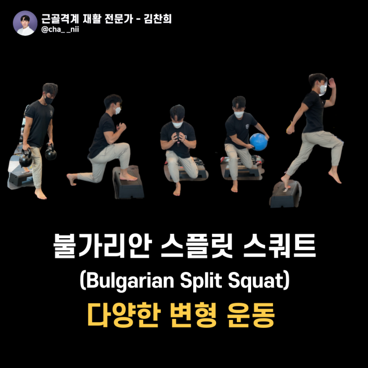 불가리안 스플릿 스쿼트 다양한 변형 동작 운동 (Bulgarian split squat variation exercise ...