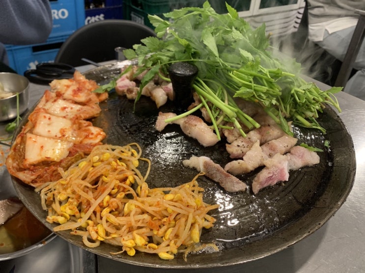 경기성남 야탑역 미나리 솥뚜껑 삼겹살 찐맛집 목구멍” 내돈내산 솔직후기 네이버 블로그