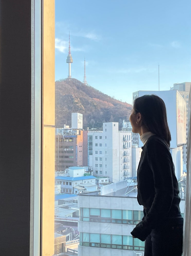 코트야드 메리어트 서울 남대문 호텔 스위트룸 후기 미 아모르 패키지 이그제큐티브 라운지 모모카페 조식 애성회관