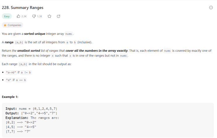 JAVA_Summary Ranges_LeetCode 228 : 네이버 블로그