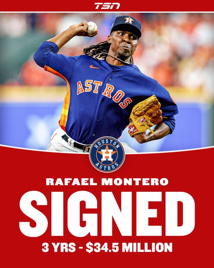 라파엘 몬테로 (Rafael Montero)와 3년 계약을 맺은 휴스턴 애스트로스 : 네이버 블로그