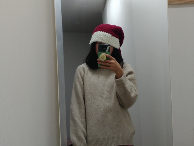 핑거니팅 산타모자 뜨기 🎅(알리제 퍼피파인) : 네이버 블로그