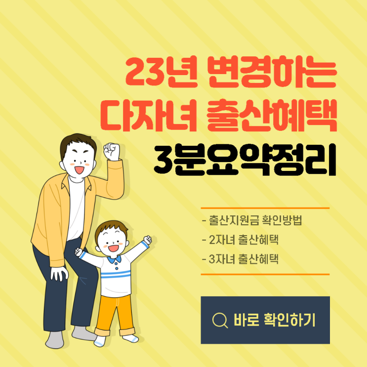 23년 다자녀혜택 변경내용 3분요약정리feat2자녀출산장려금개별소비세 등 네이버 블로그