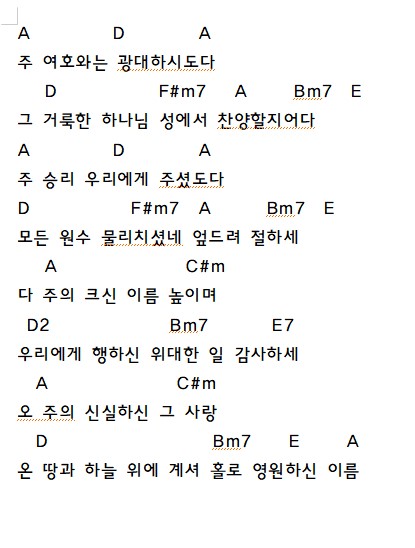 주 여호와는 광대하시도다 코드가사 통기타초보 문학의밤을 보낸 세대 : 네이버 블로그